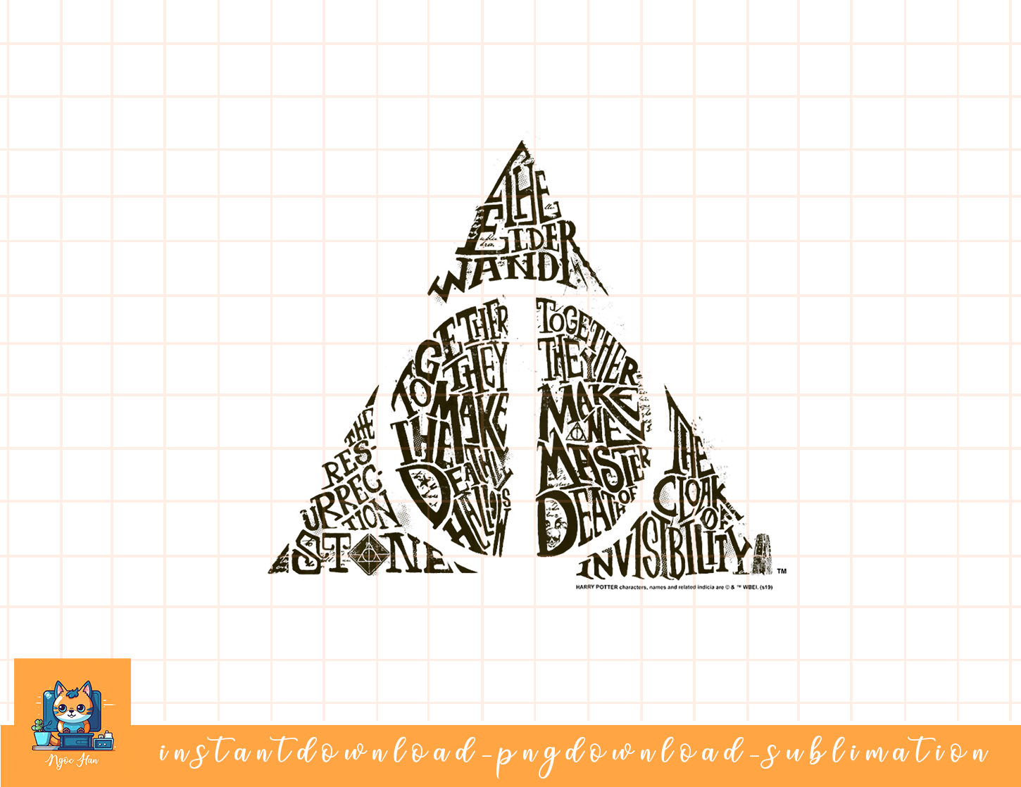 Kids Harry Potter Deathly Hallows Symbol Text Fill png, subl | Inspire ...