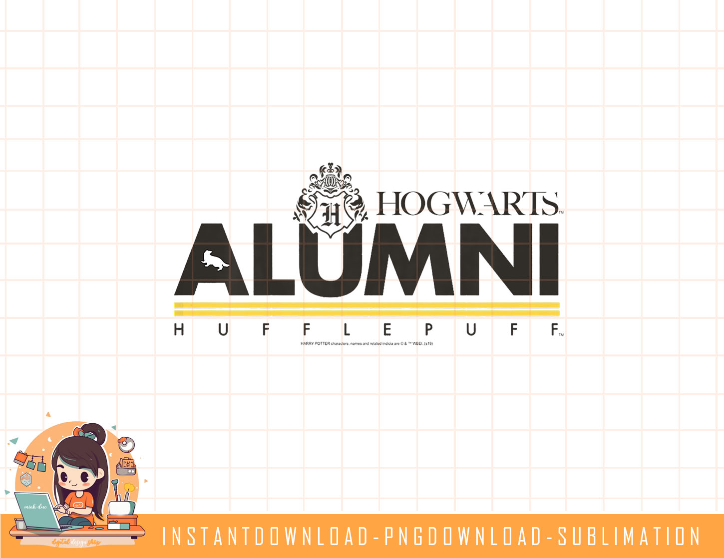 Kids Harry Potter Hogwarts Alumni Hufflepuff png, sublimate, | Inspire ...