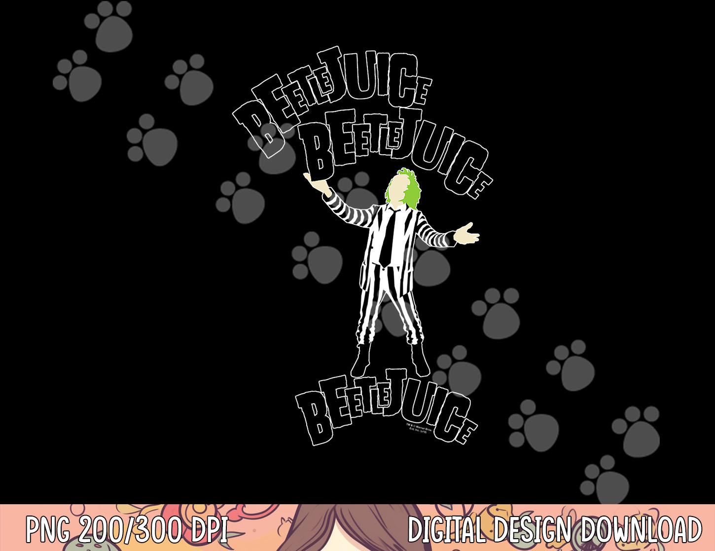 Beetlejuice Three Times png, sublimation | Inspire Uplift