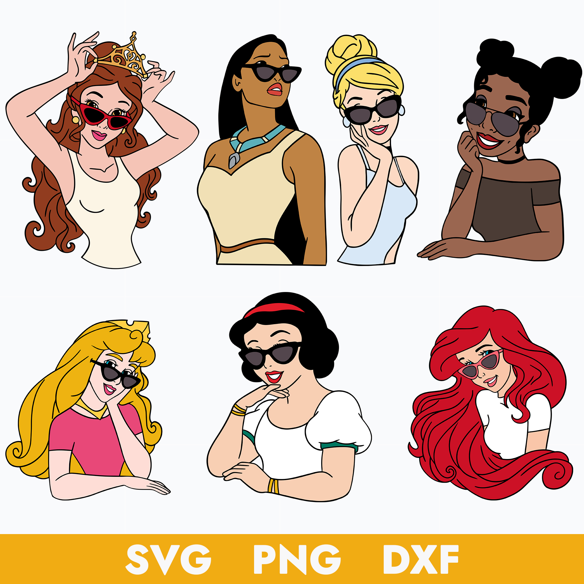 Fashion Disney Princess Svg, Disney Princess Svg, Fashion Gi | Inspire ...