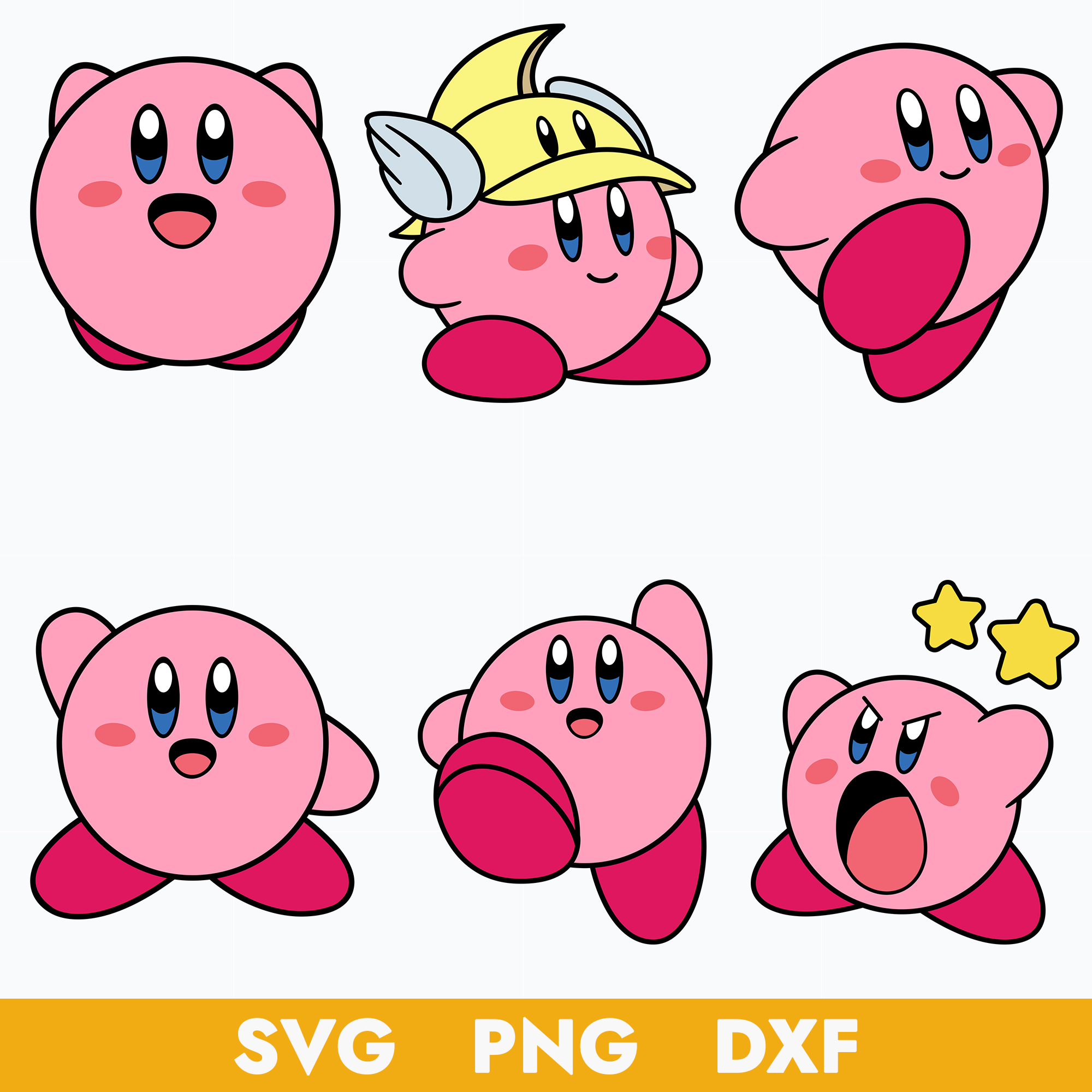 Kirby Bundle Svg, Kirby Little Star Svg, Kirby Face Svg, Gam | Inspire ...