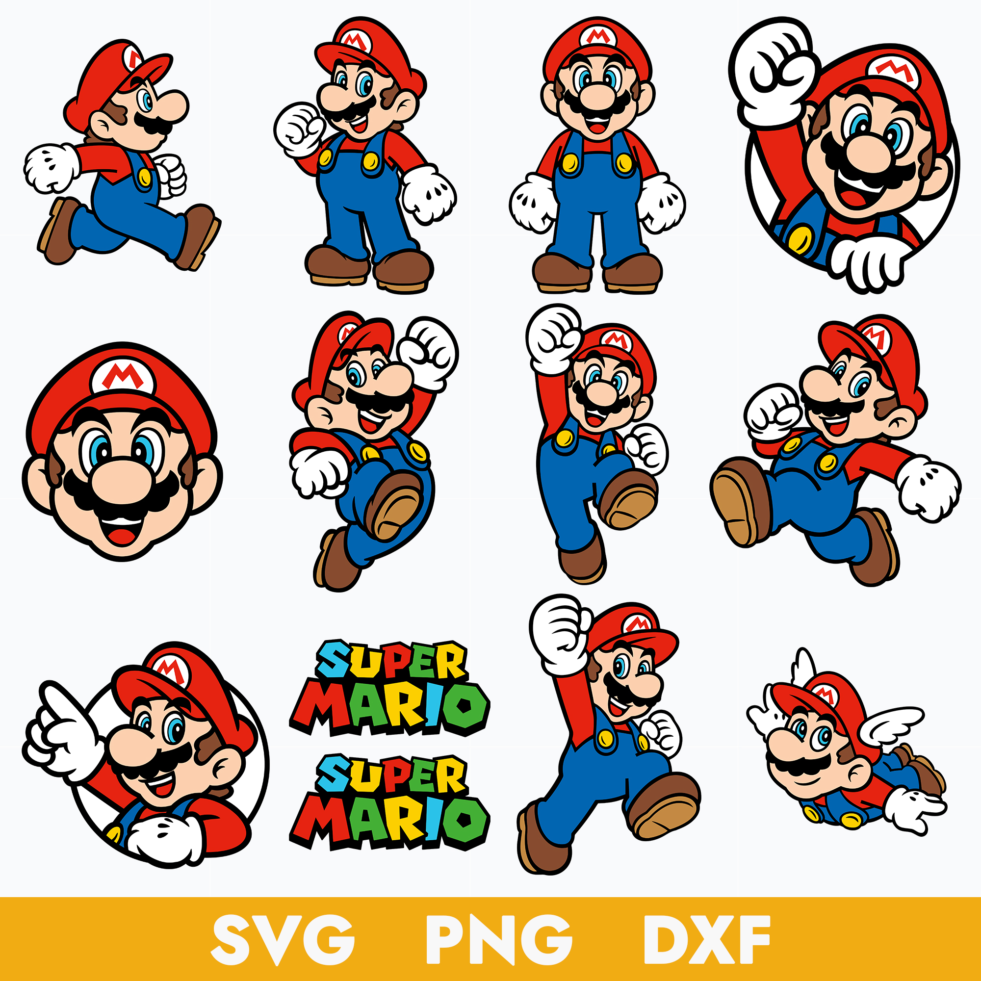 Super Mario Bundle Svg, Mario Svg, Mario Cliapart, Mario Cri | Inspire ...