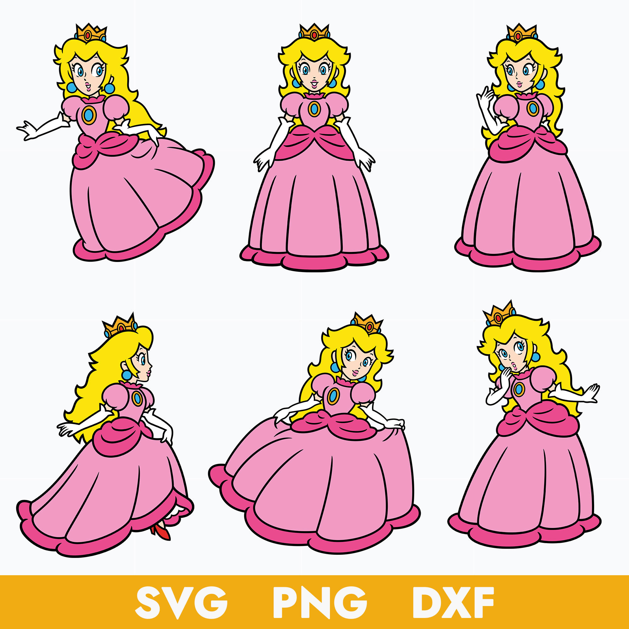 Princess Peach Bundle Svg, Princess Peach Svg, Super Mario S | Inspire ...