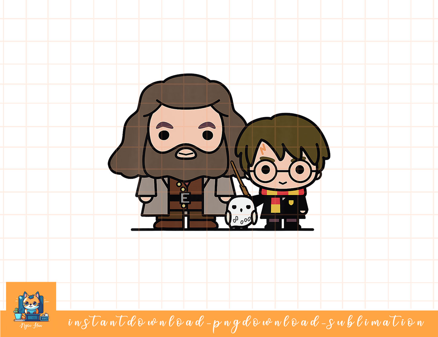 Kids Harry Potter Hagrid Hedwig And Harry Cute Cartoon png, | Inspire ...