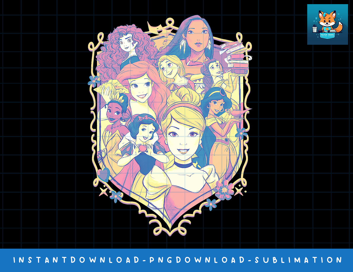 Disney Princess Pastel Group Shield Logo png, sublimate, dig | Inspire ...