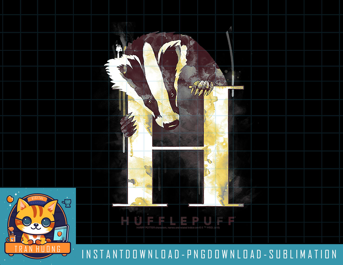 Kids Harry Potter Hufflepuff The Badger Big H Watercolor You | Inspire ...