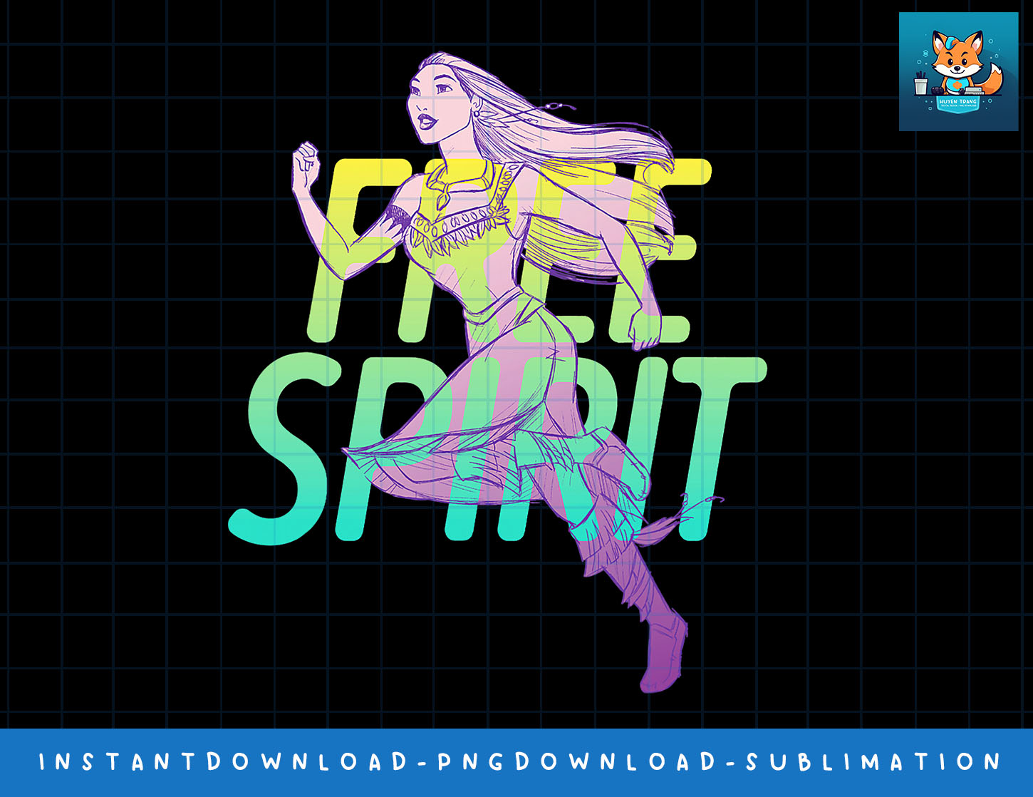 Disney Princess Pocahontas Free Spirit Gradient png, sublima | Inspire ...