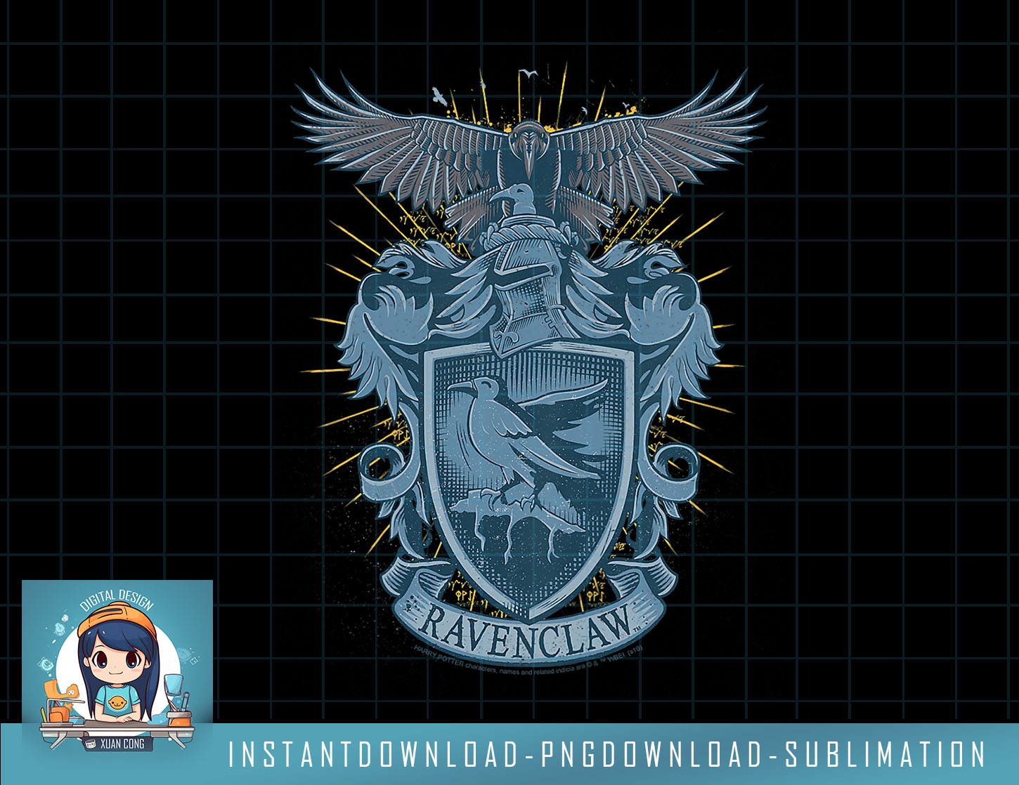 Kids Harry Potter Ravenclaw Detailed House Crest png, sublim | Inspire ...