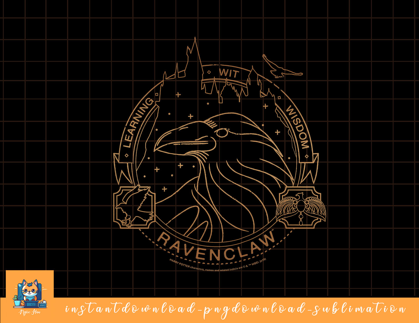 Kids Harry Potter Ravenclaw Line Art Logo png, sublimate, di | Inspire ...