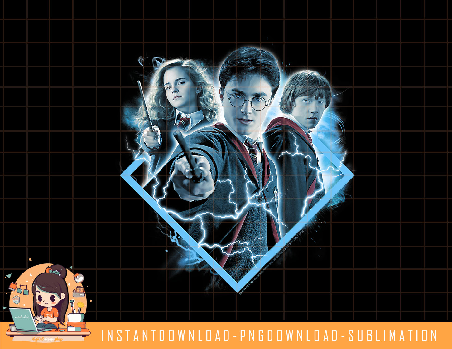 Kids Harry Potter Ron Harry Hermione Blue Lighting Portrait | Inspire ...