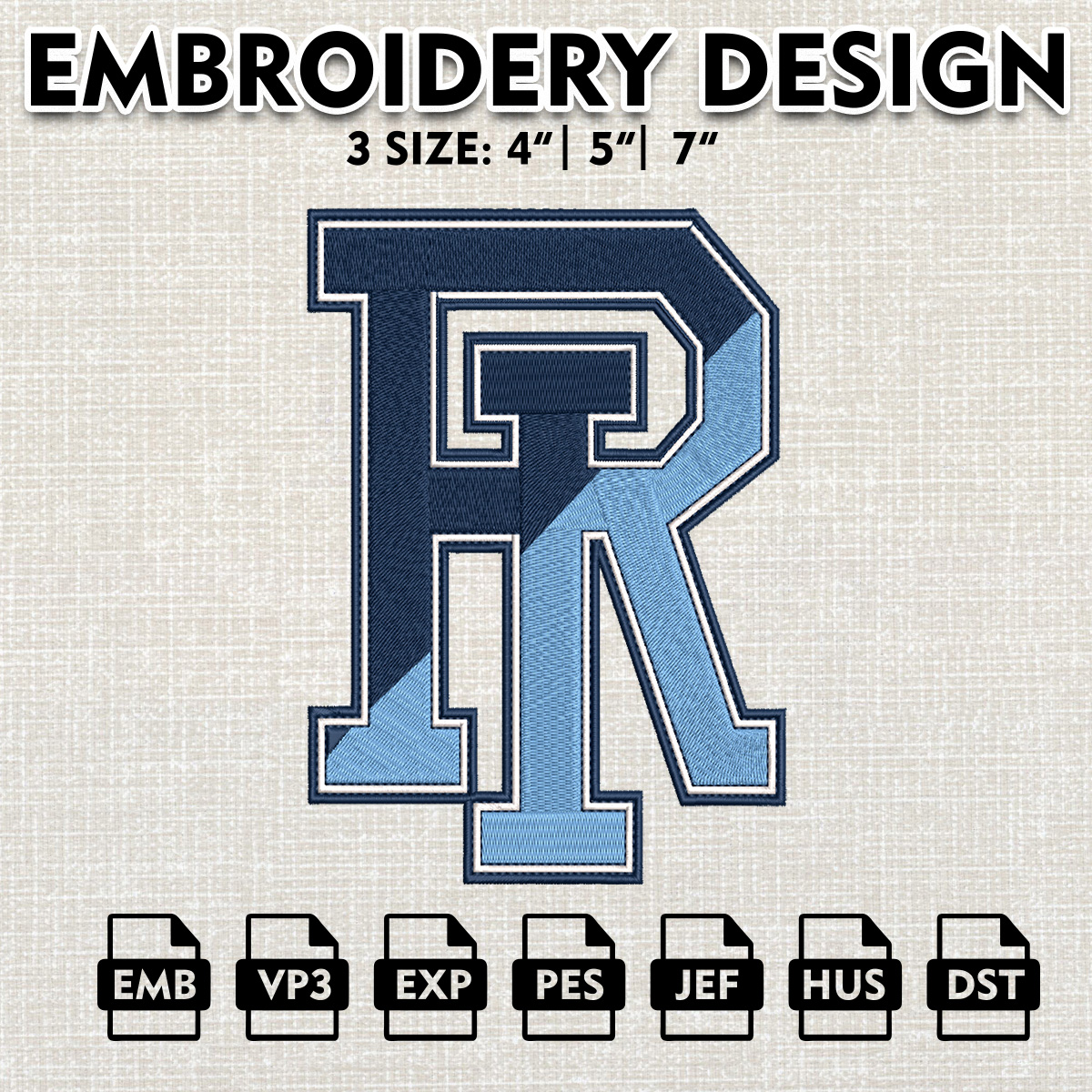 NCAA Logo Embroidery Designs, Rhode Island Rams Embroidery | Inspire Uplift