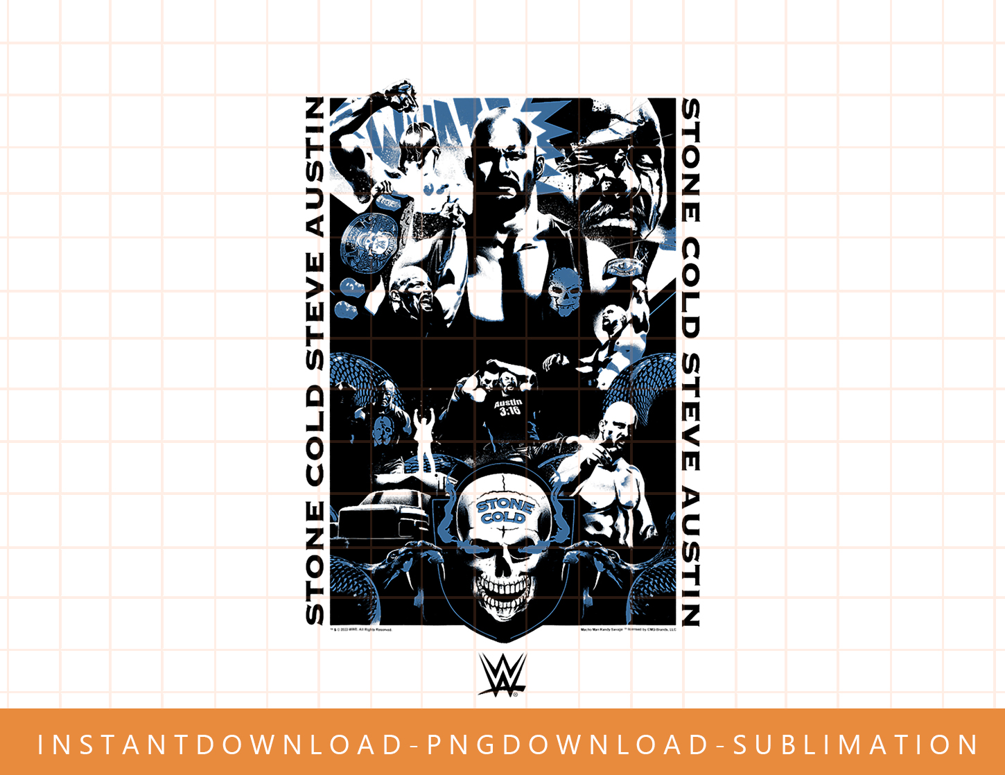 WWE Stone Cold Steve Austin Collage Poster T-Shirt copy | Inspire Uplift