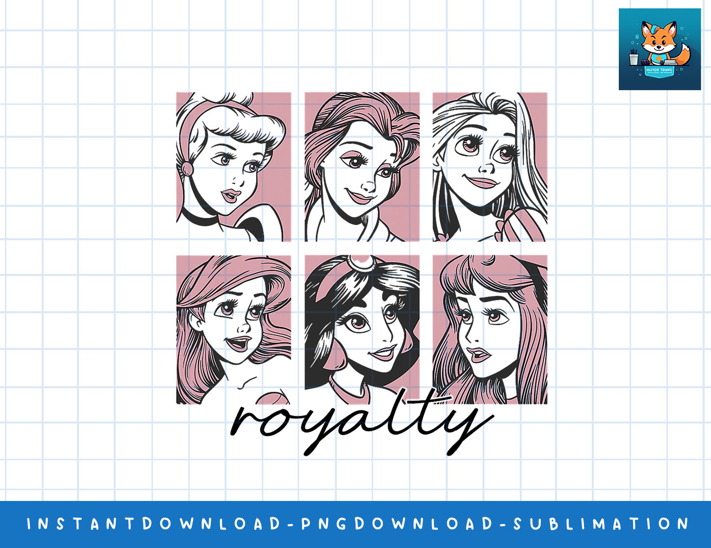 Disney Princess Royalty Panels png, sublimate, digital print | Inspire ...