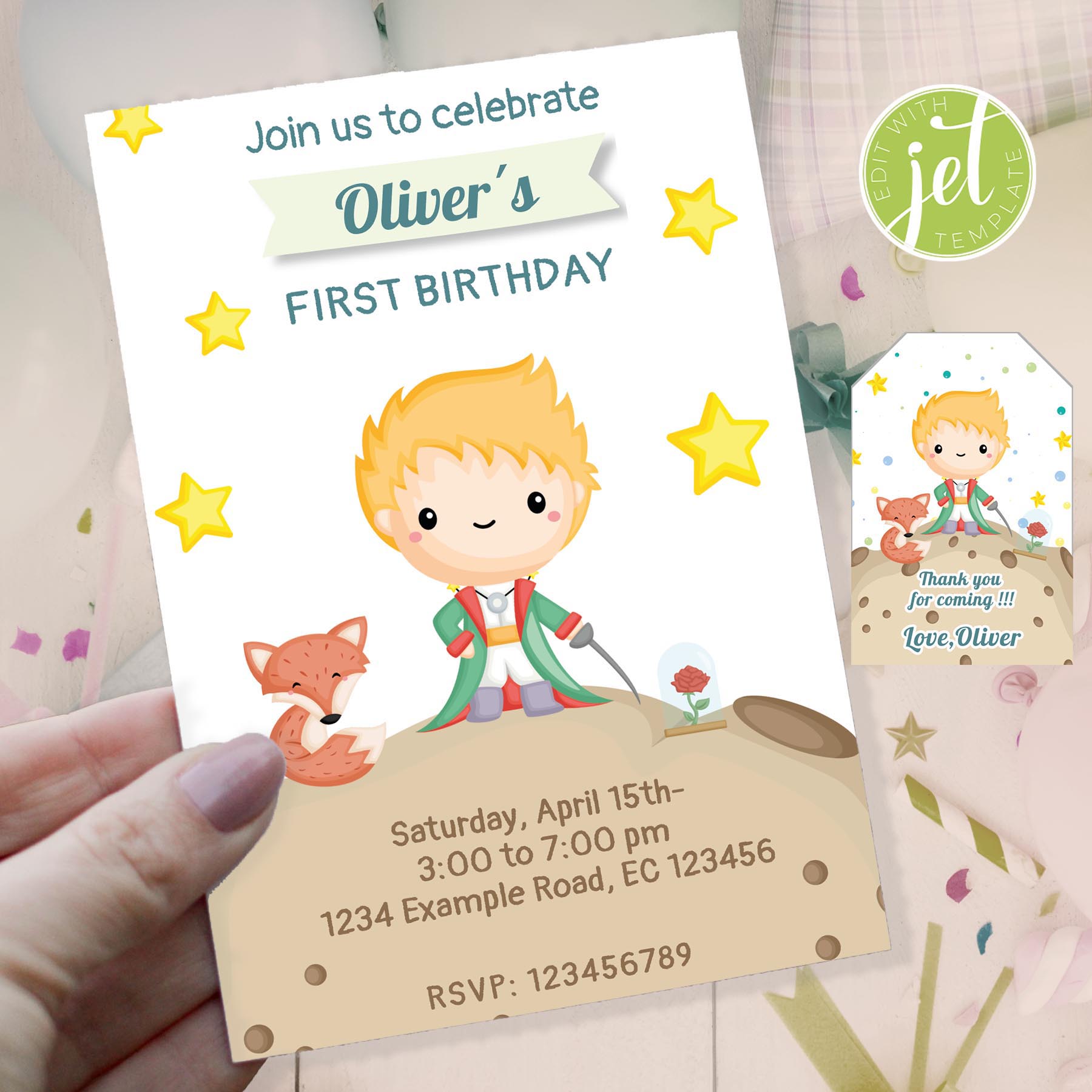 Le Petit Prince Invitation, Editable Birthday Invitation | Inspire Uplift