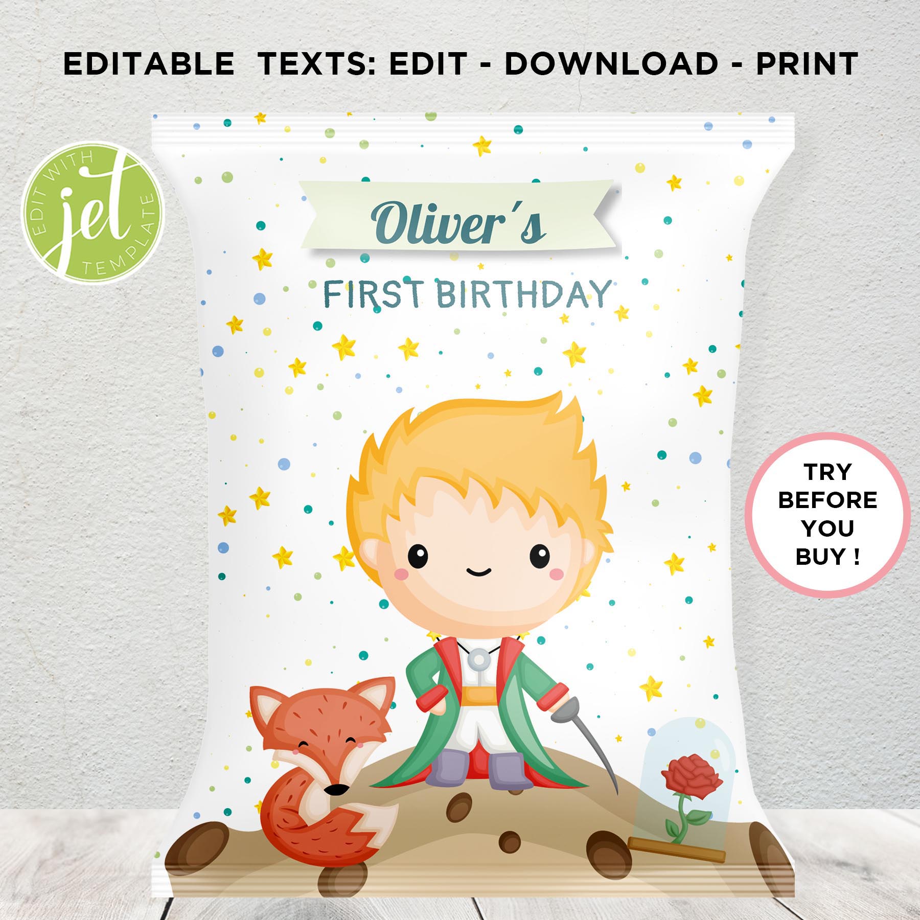 Chip bag, Le Petit Prince Chip Bag, The Little Prince chip b | Inspire ...