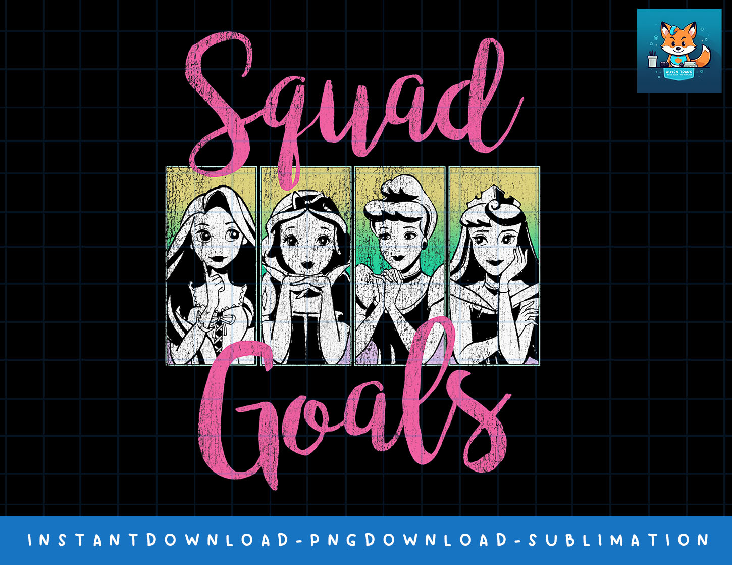 Disney Princess Squad Goals Vintage Group Shot Poster png, s | Inspire ...