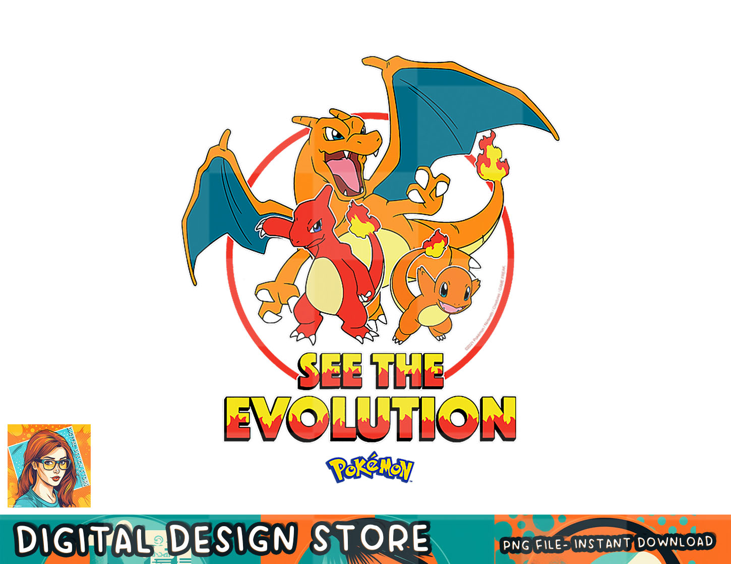 Pokemon - Charmander See The Evolution png, digital prints, | Inspire ...