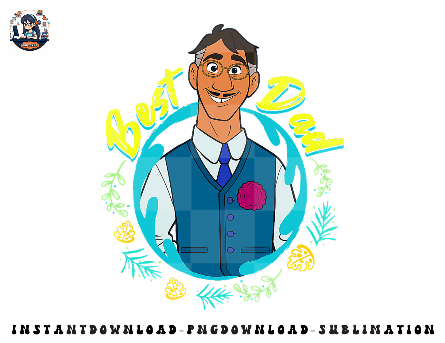 Disney Encanto Agustin Madrigal Best Dad Portrait png, subli - Inspire ...