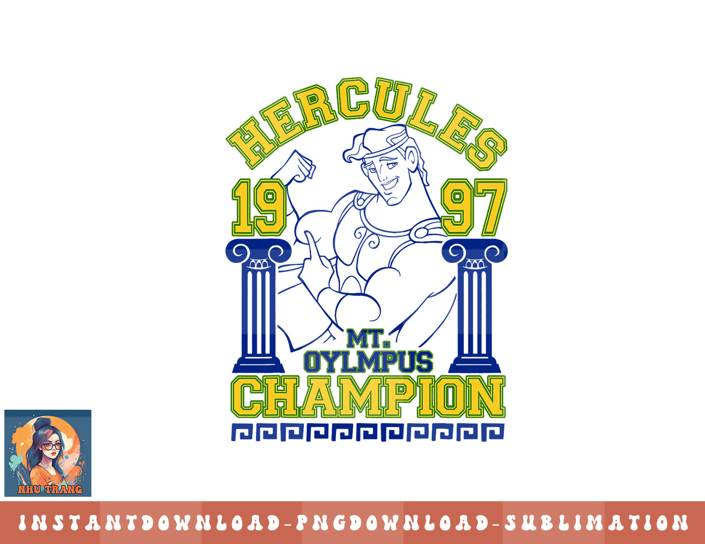 Disney Hercules 1997 Champion Graphic png, sublimation, digi | Inspire ...