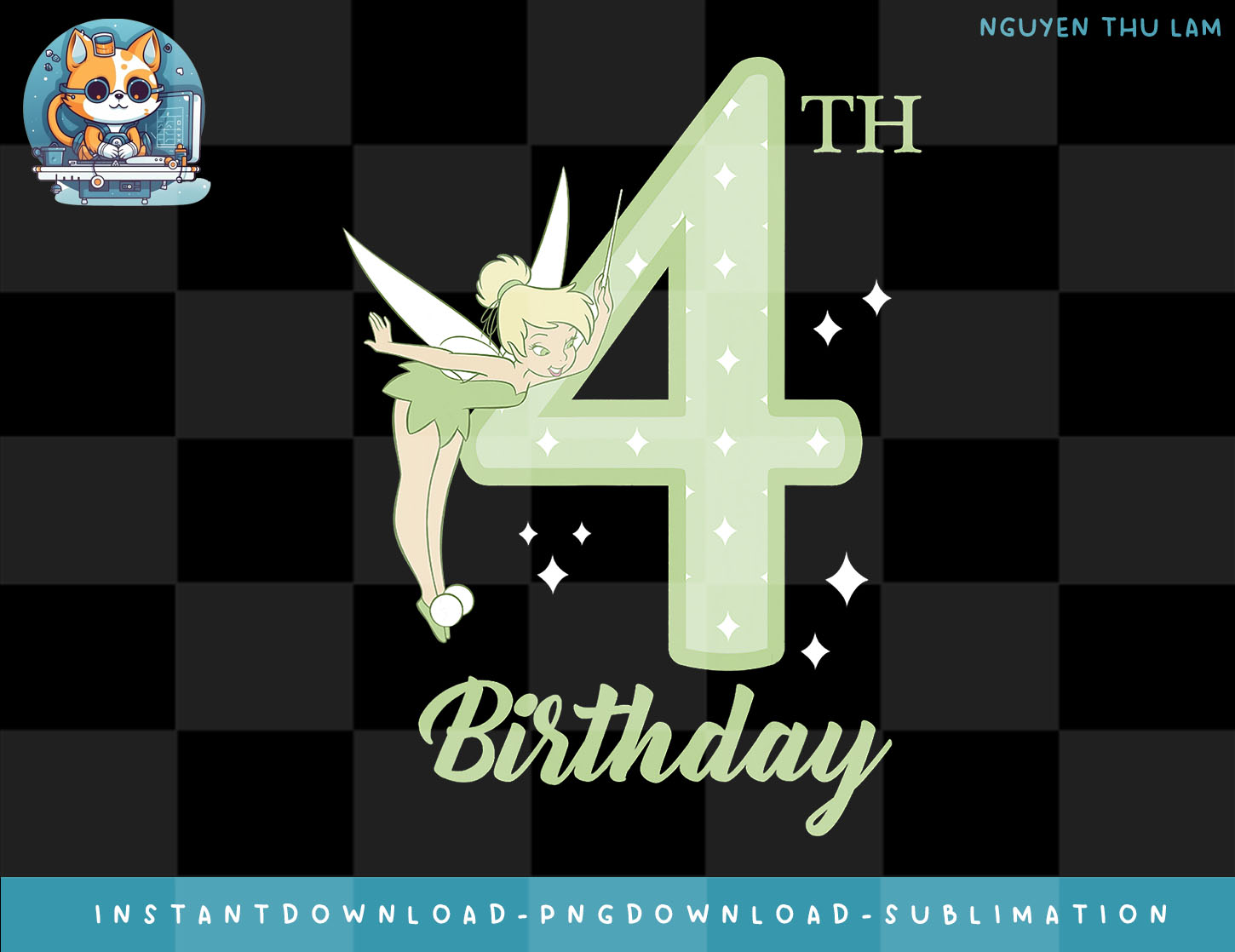 Disney Peter Pan 4th Birthday Tinkerbell Portrait png, digit - Inspire ...