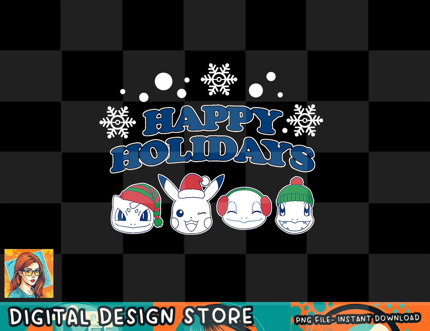 Pokemon - Happy Holidays png, digital prints, sublimation | Inspire Uplift