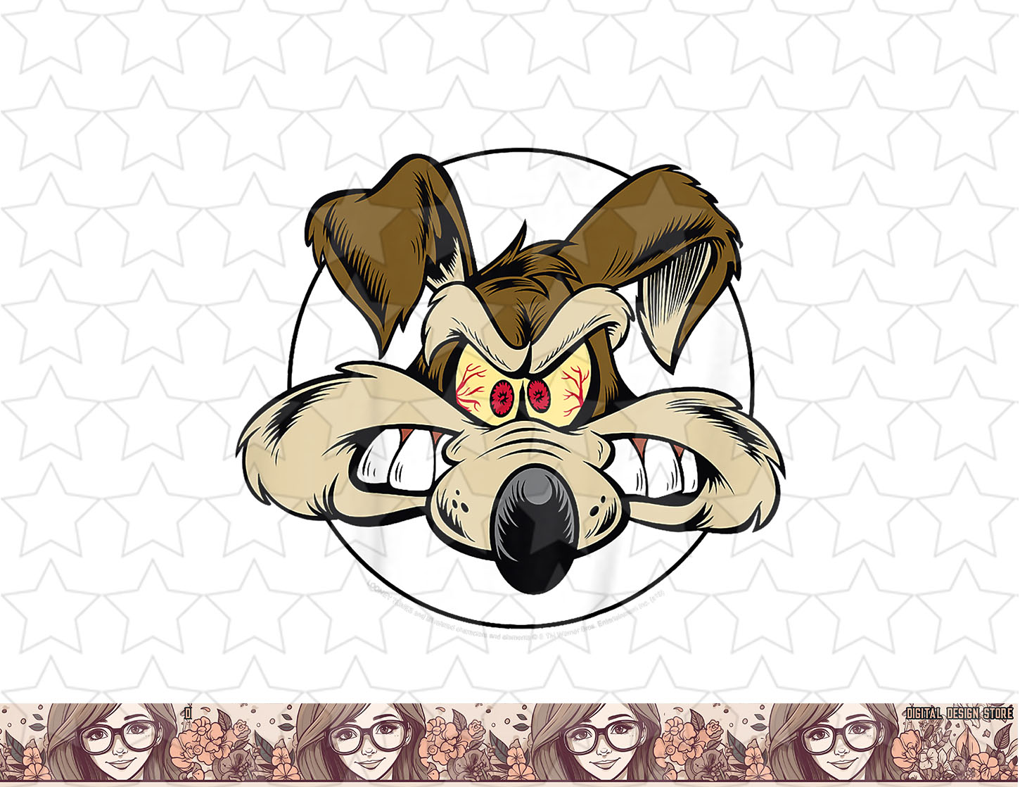 Kids Looney Tunes Wile E. Coyote Angry Big Face png, sublima | Inspire ...