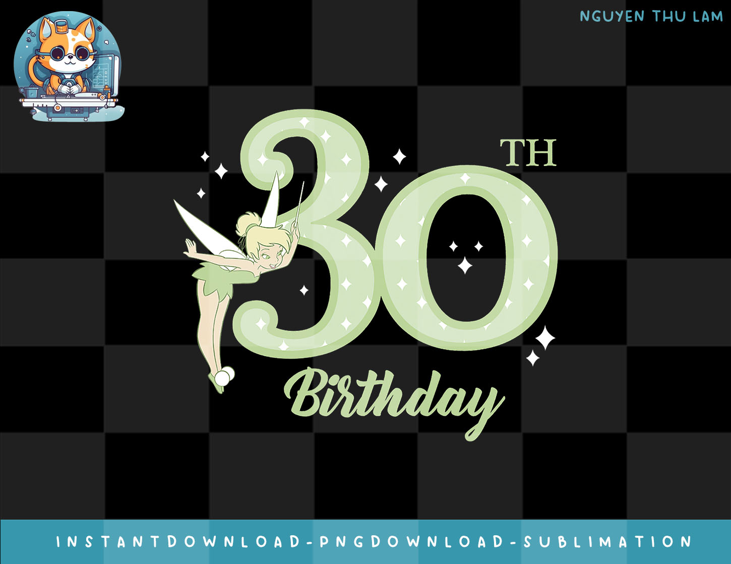 Disney Peter Pan 30th Birthday Tinkerbell Portrait png, digi - Inspire ...