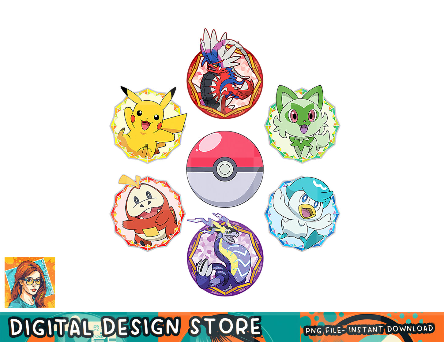 Pokemon - Paldea Sparkle Badges png, digital prints, sublima | Inspire ...