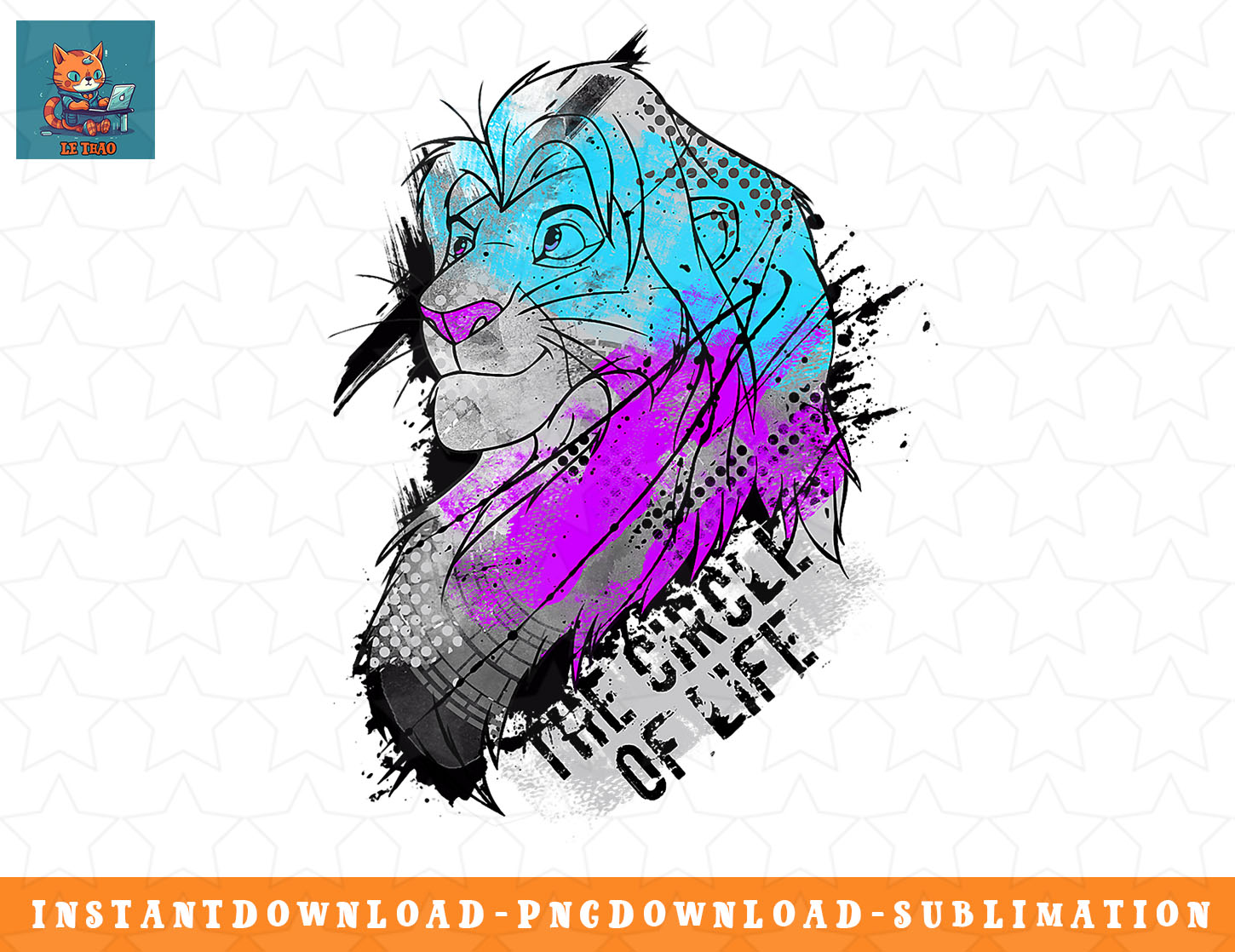 Disney Lion King Simba Circle Of Life Splatter Portrait png, | Inspire ...