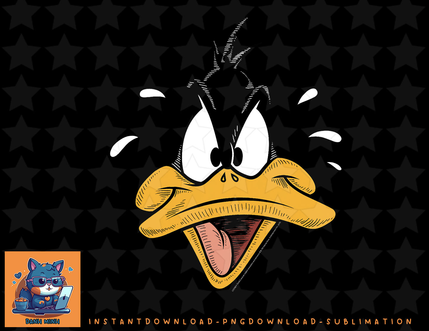 Looney Tunes Daffy Duck Sketched Big Face png, sublimation, | Inspire ...