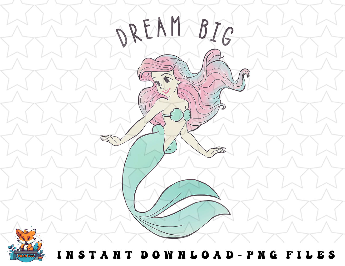 Disney The Little Mermaid Ariel Dream Big Portrait png, subl - Inspire ...
