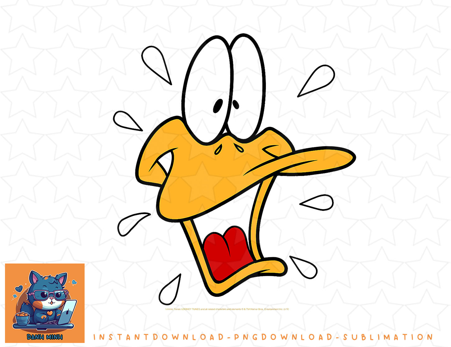 Looney Tunes Daffy Duck Surprised Big Face png, sublimation, | Inspire ...