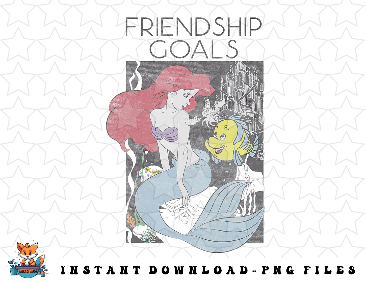 Disney The Little Mermaid Ariel Flounder Friendship Goals pn | Inspire ...