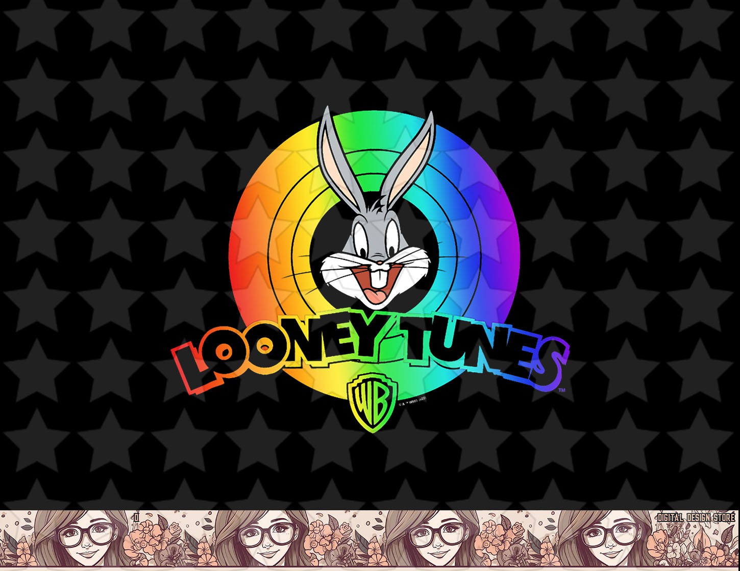 Looney Tunes Bugs Bunny Rainbow Logo png, sublimation, digit | Inspire ...