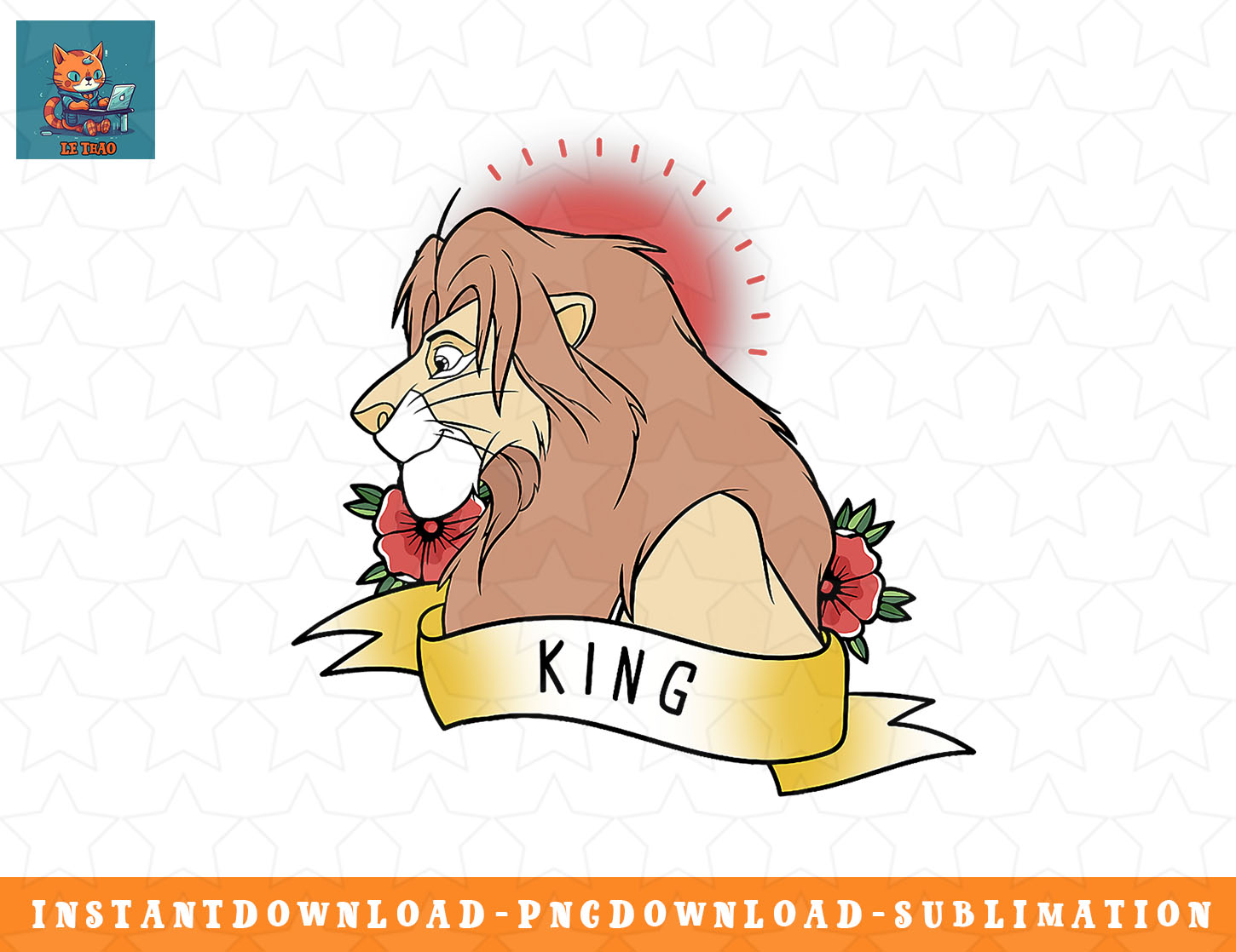 Disney Lion King Simba King Tattoo Red Graphic T-Shirt png, | Inspire ...