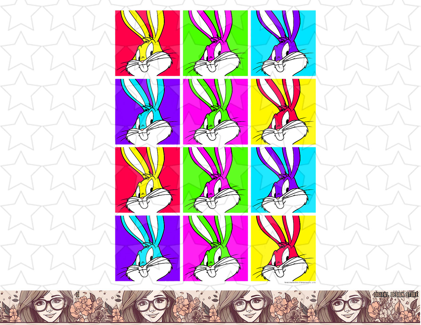 Looney Tunes Bugs Bunny Tiles png, sublimation, digital down | Inspire ...
