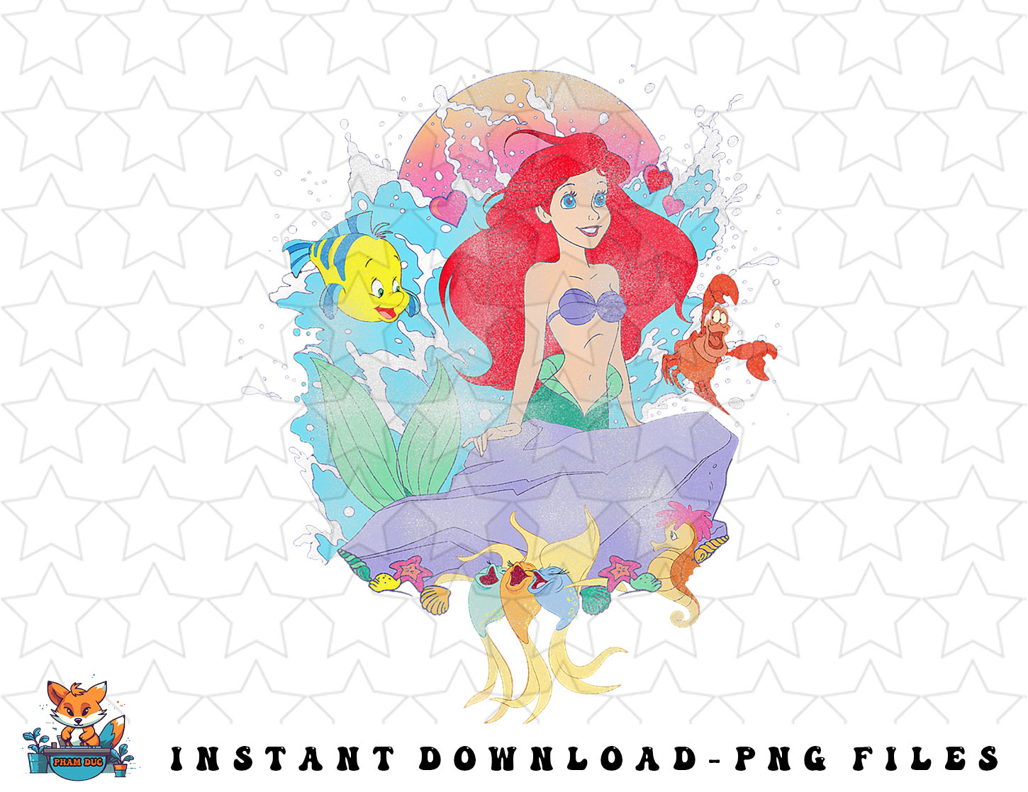 Disney The Little Mermaid Ariel Splash png, sublimation, dig | Inspire ...