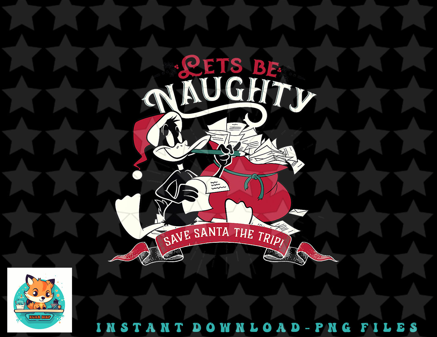 Looney Tunes Christmas Daffy Duck Lets Be Naughty png, subli | Inspire ...