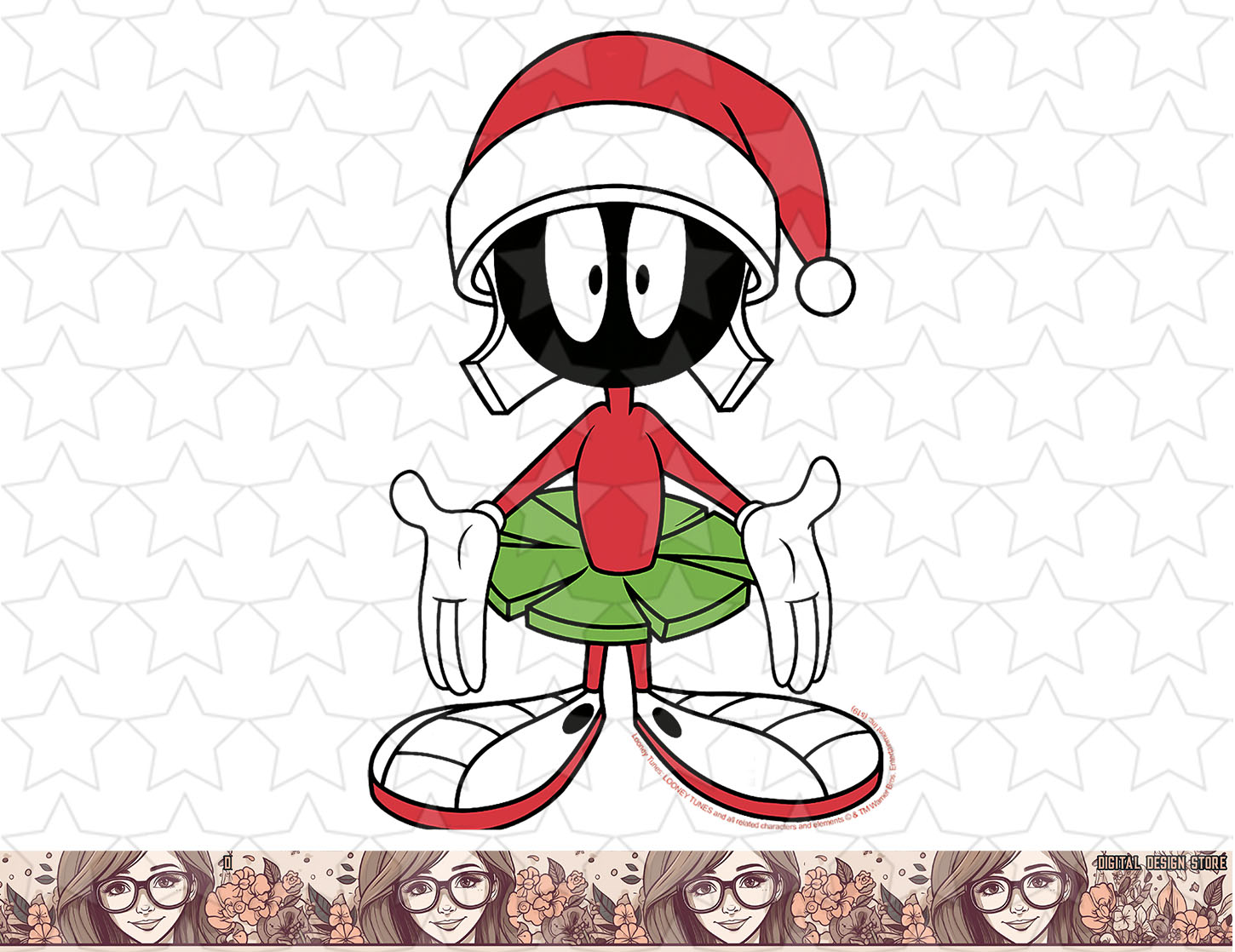 Looney Tunes Christmas Marvin The Martian Santa Hat Portrait | Inspire ...