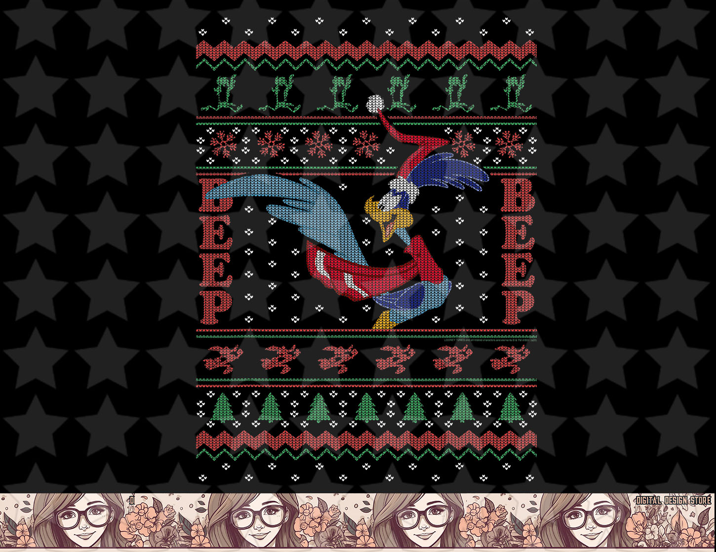 Looney Tunes Christmas Road Runner Ugly Sweater png, sublima | Inspire ...