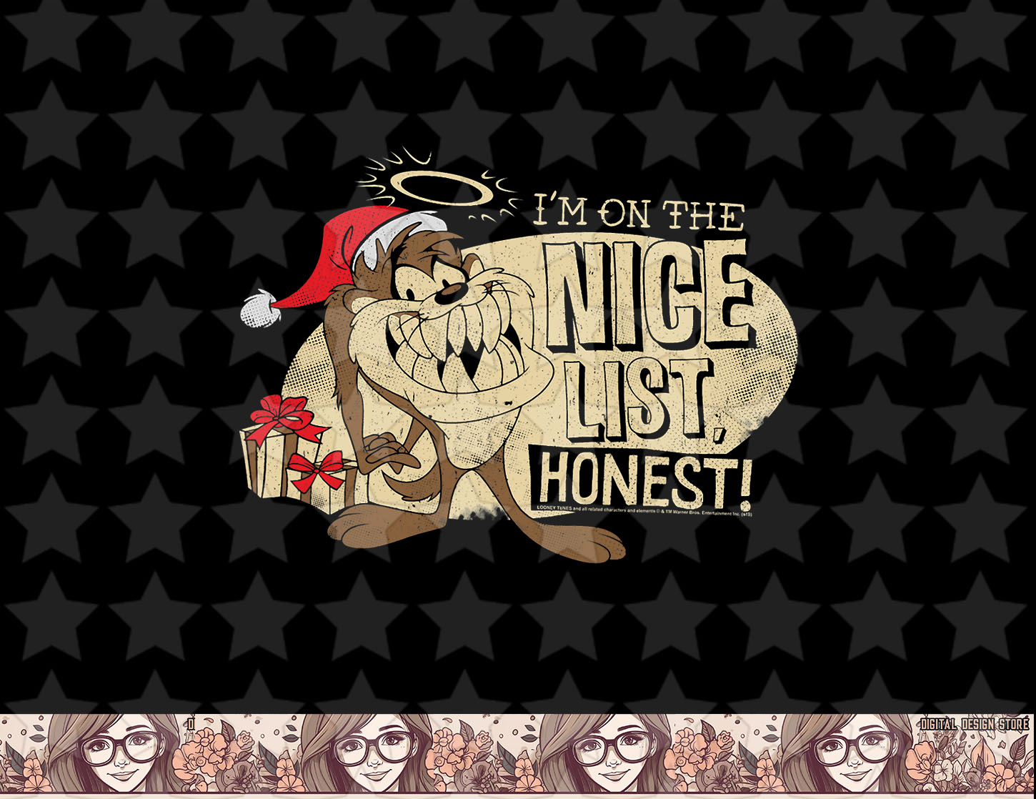 Looney Tunes Christmas Taz Im On The Nice List Honest png, s | Inspire ...