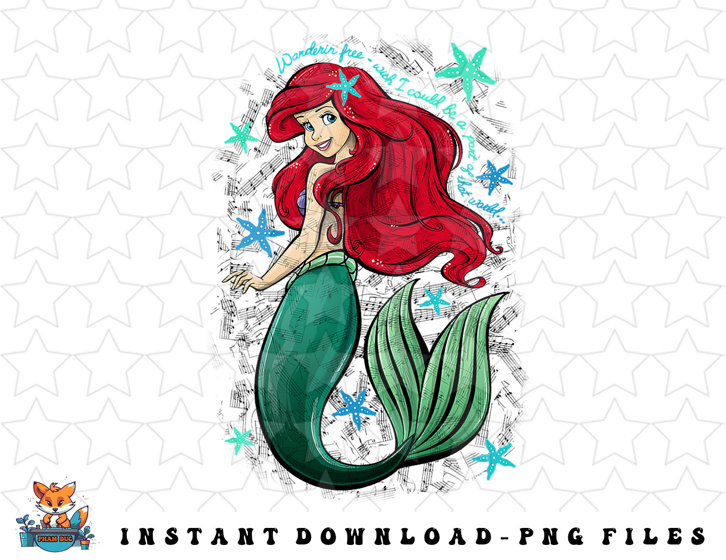 Disney The Little Mermaid Ariels Song Music Notes png, subli | Inspire ...
