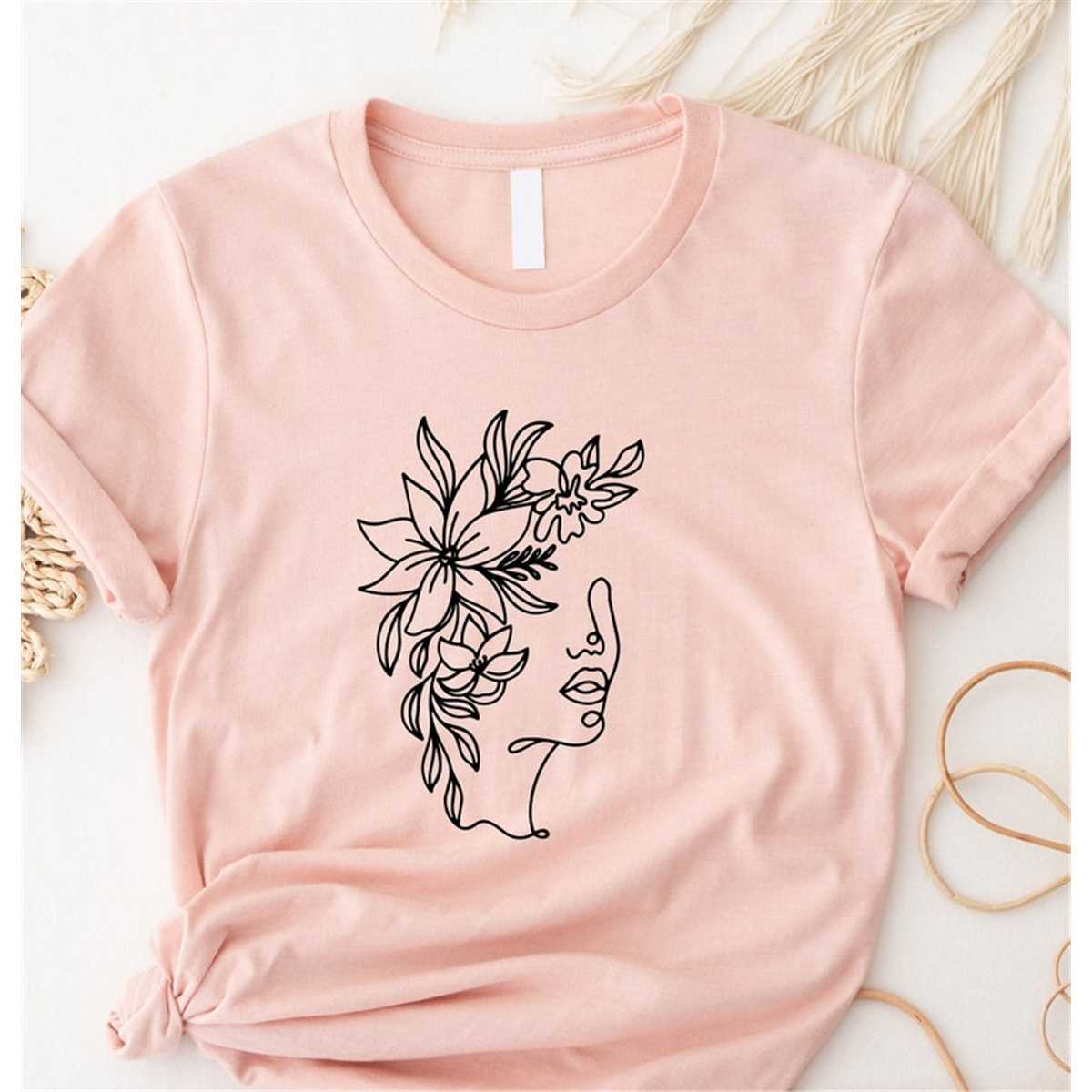 Floral Face Shirt, Line Art Shirt, Double Faces Art, Woman S | Inspire ...