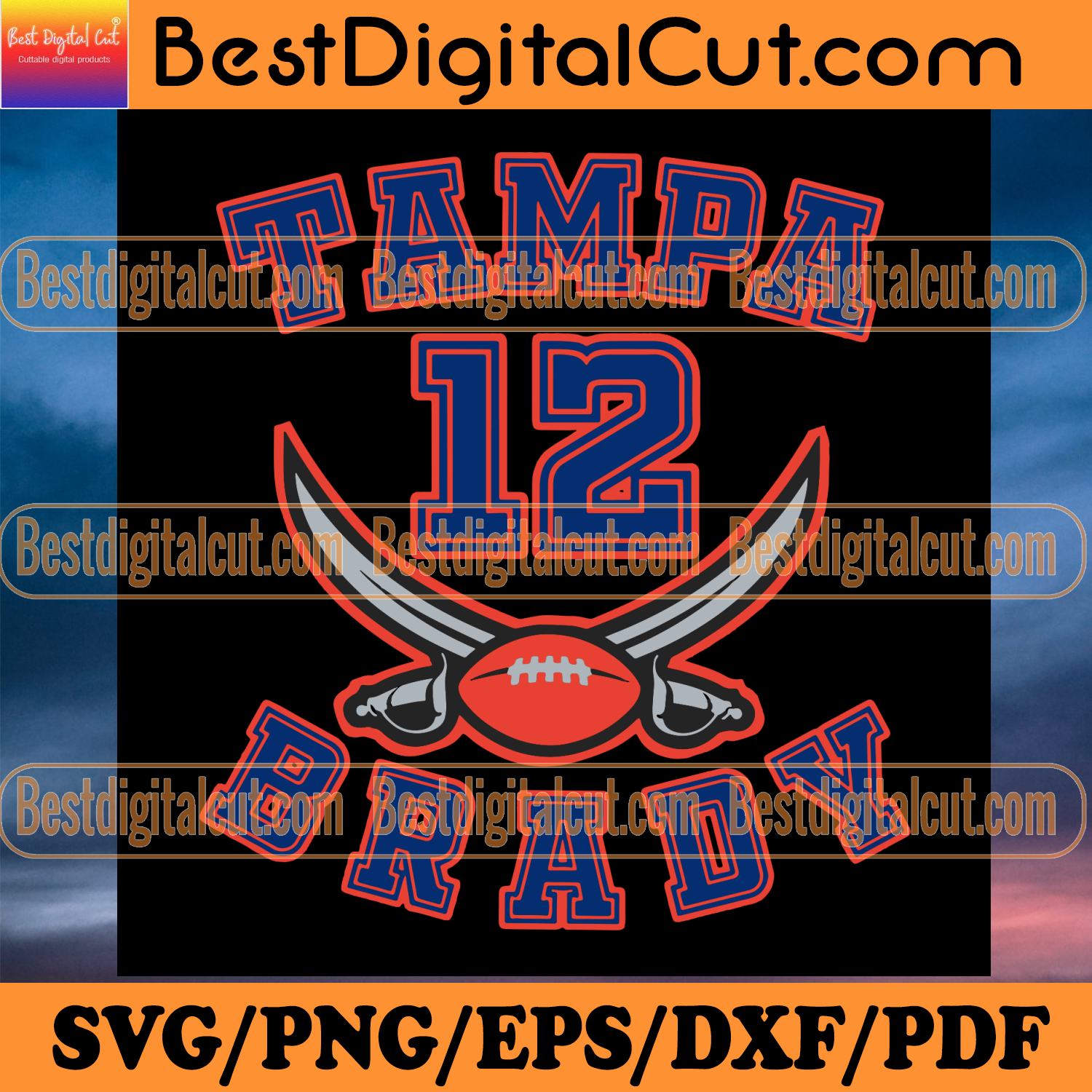 Tampa 12 Brady Svg, Sport Svg, Brady Svg, NFC Cham | Inspire Uplift