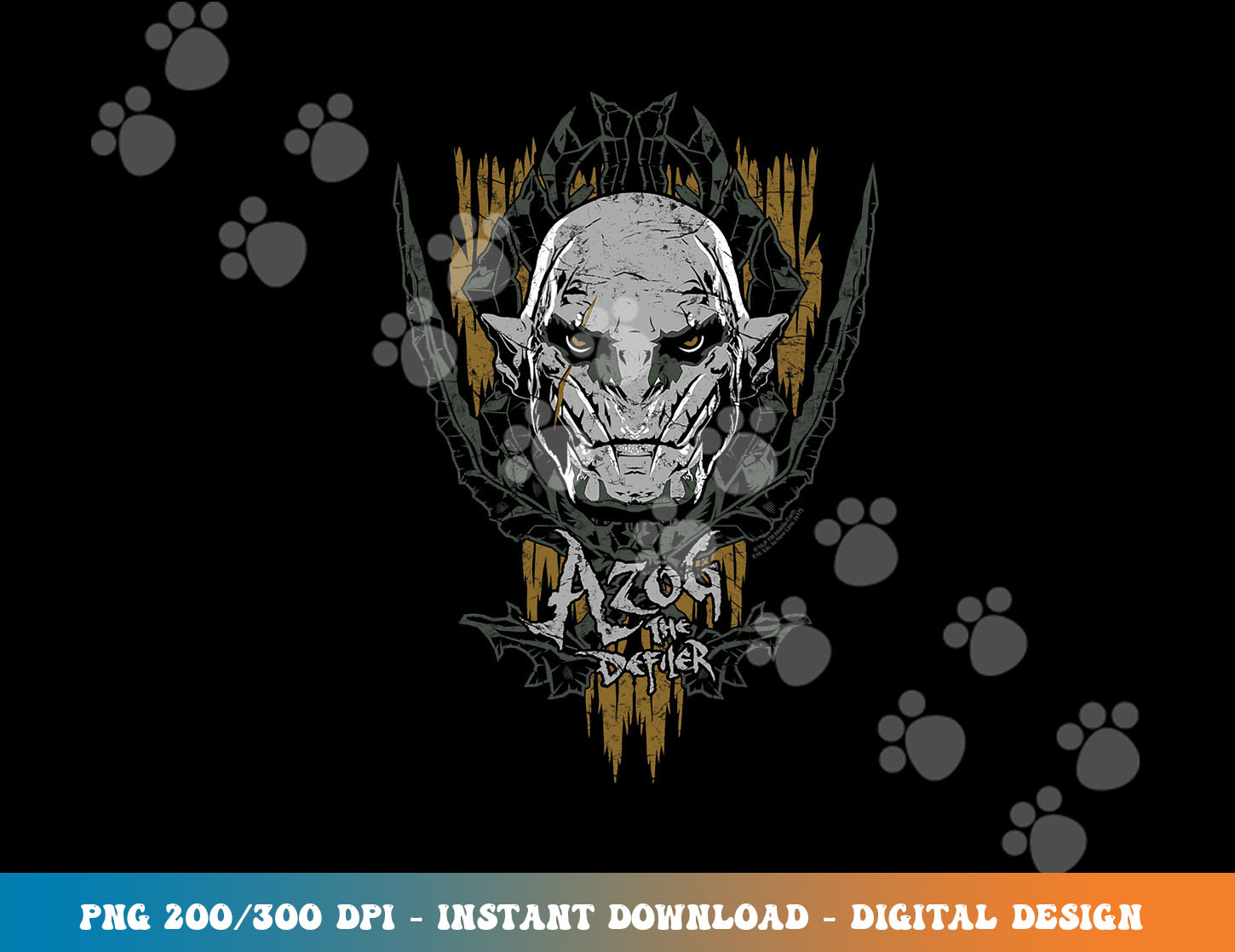 Hobbit Azog png, sublimation | Inspire Uplift