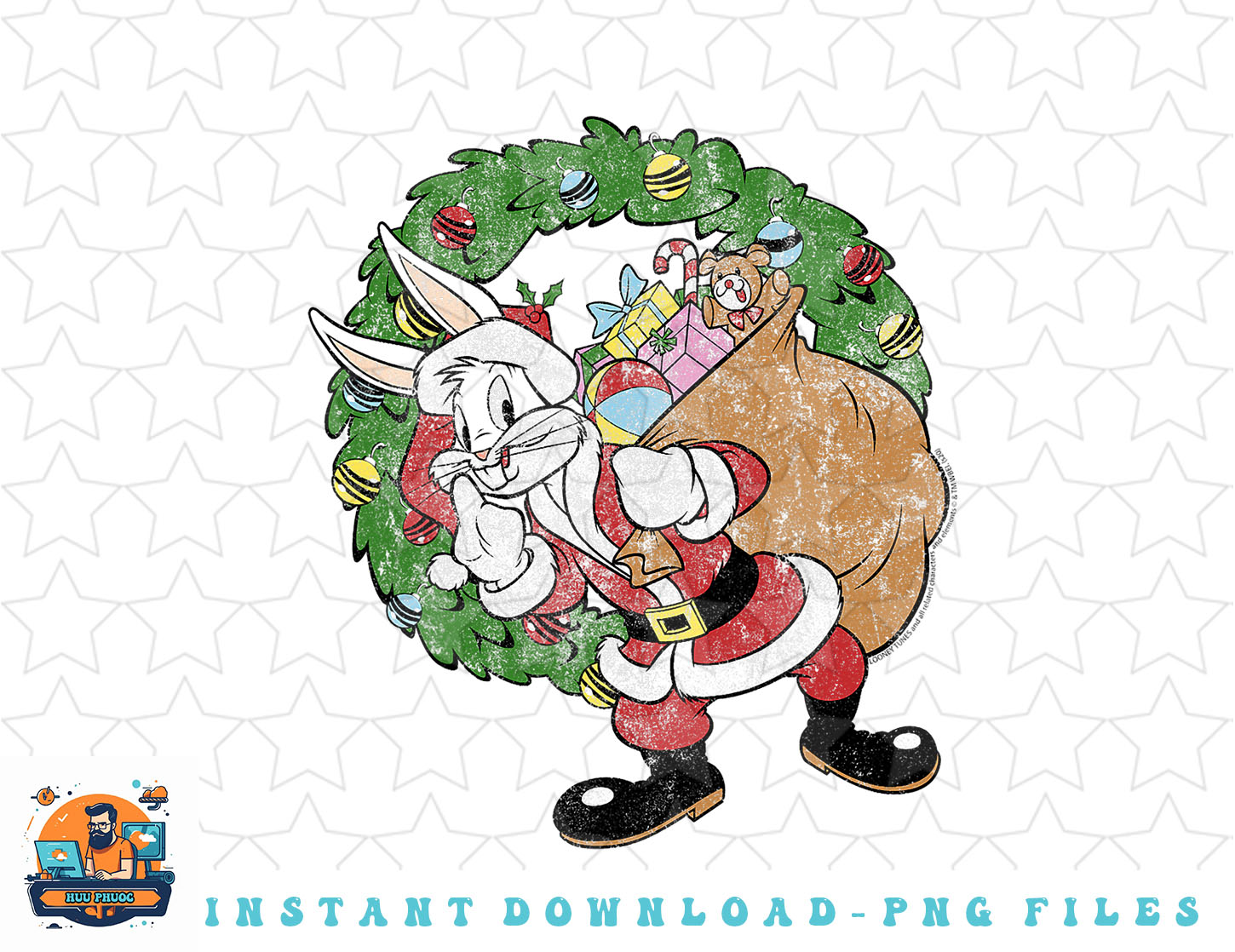 Looney Tunes Christmas Bugs Bunny Santa Claus png, sublimati | Inspire ...