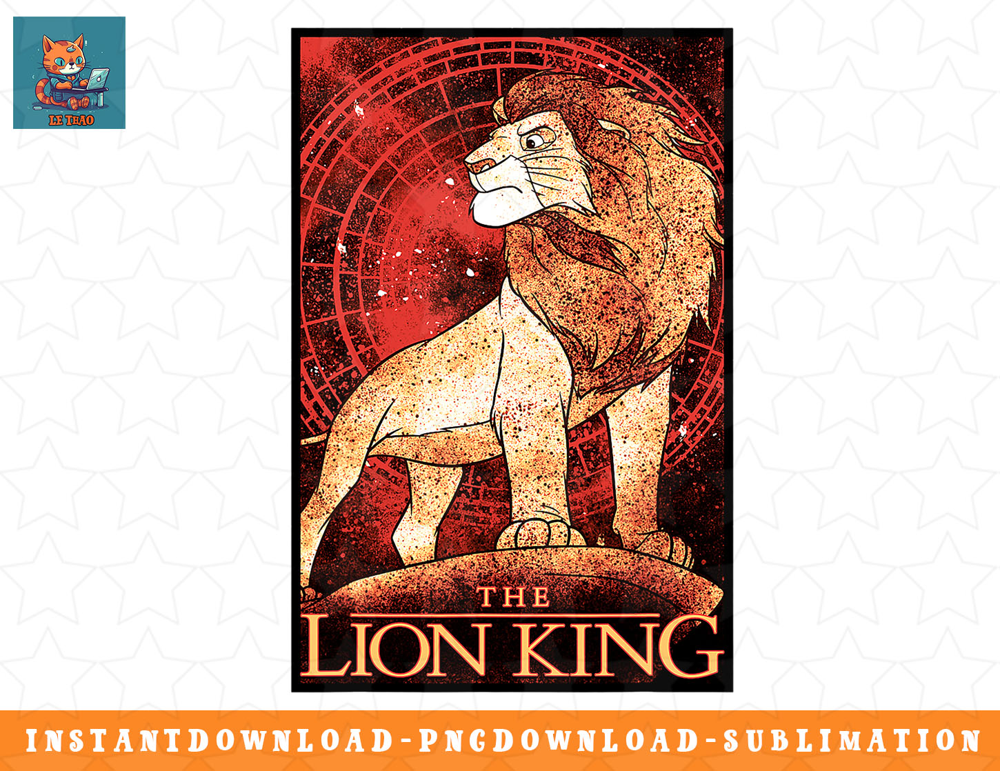 Disney The Lion King Adult Simba On Pride Rock png, sublimat | Inspire ...