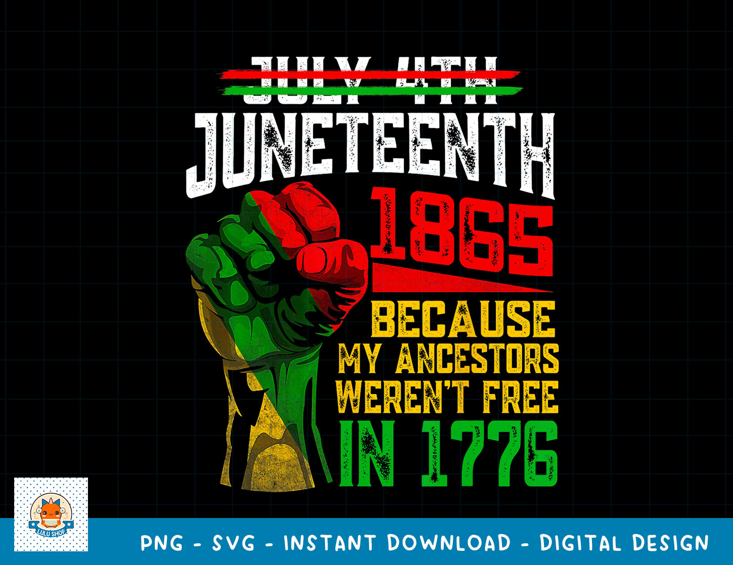 July 4th Juneteenth 1865 Because My Ancestors png | Inspire Uplift