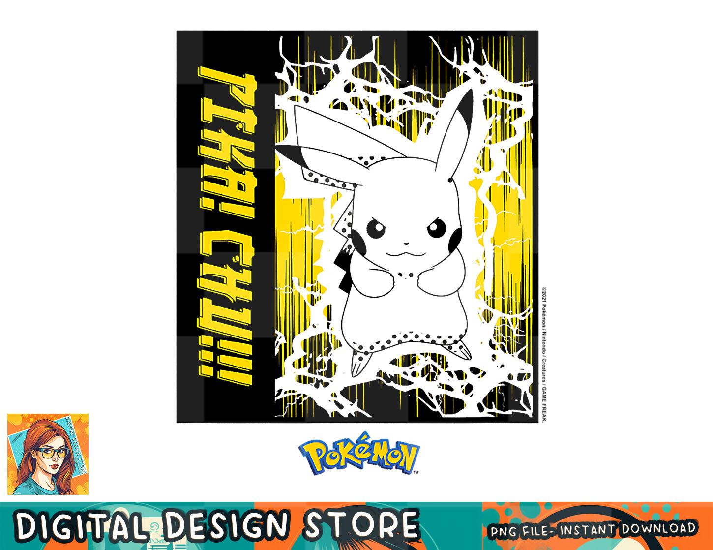 Pokemon - Pikachu Anime Lightning Scene png, digital prints, | Inspire ...