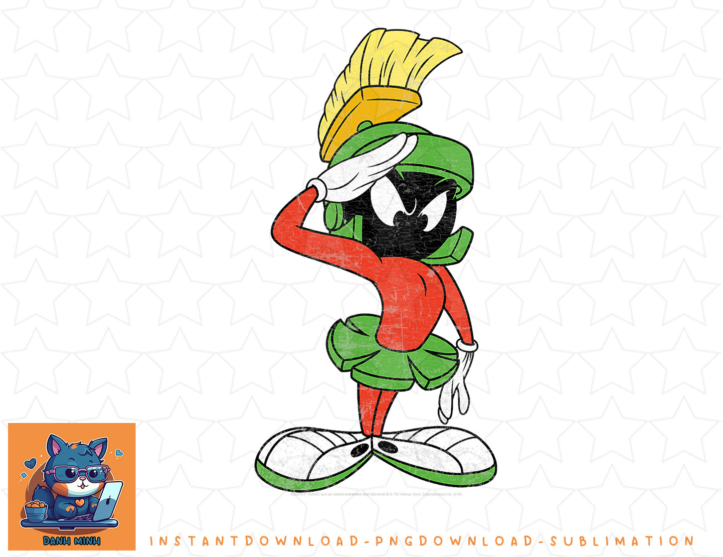 Looney Tunes Marvin The Martian Salute Portrait png, sublima | Inspire ...